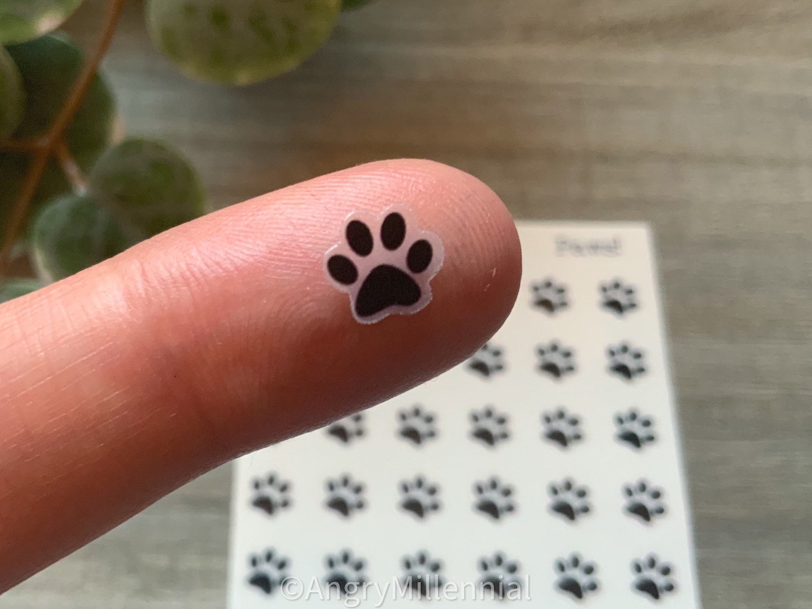 Small Paw Print Stickers Paw Print Sticker Paw Planner - Etsy