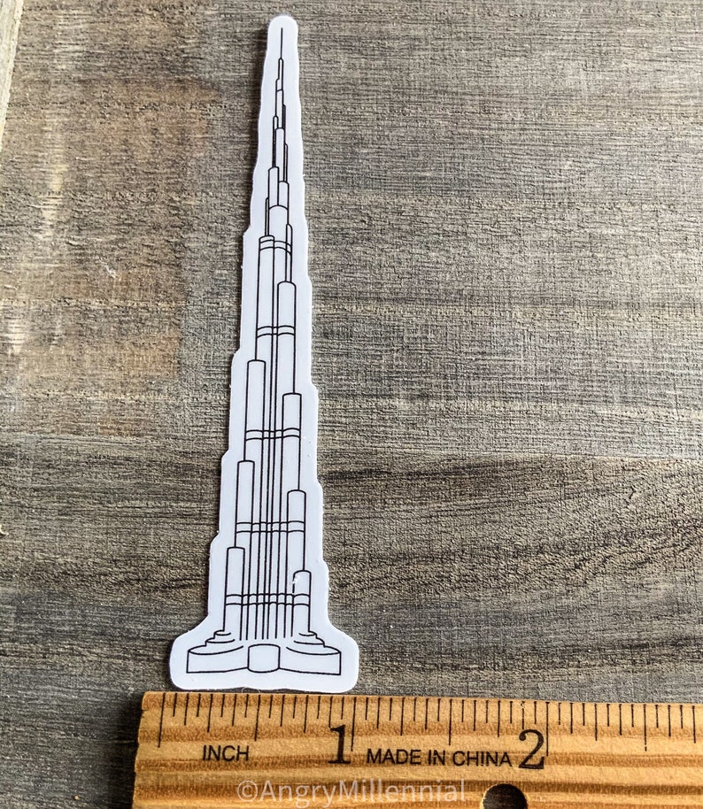 Burj Khalifa Vinyl Sticker UAE Sticker Architecture | Etsy