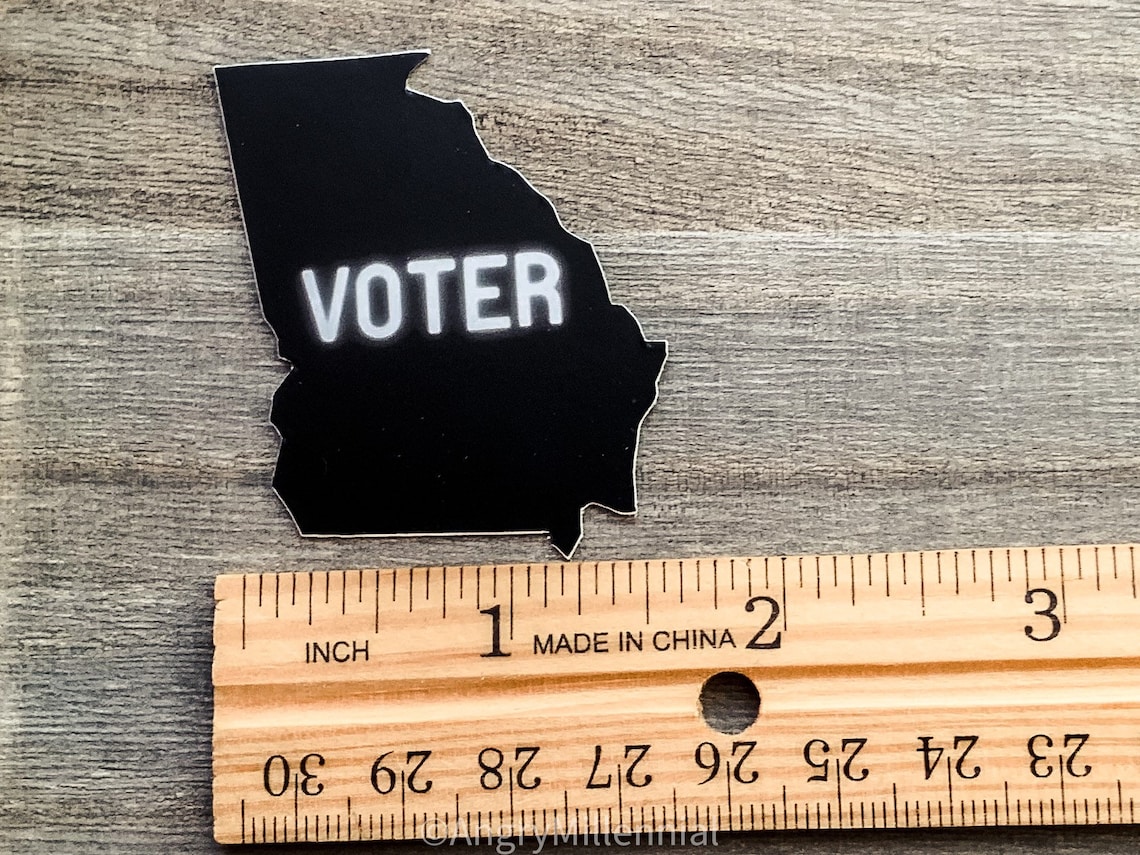 Georgia Voter Sticker Georgia Shaped Sticker Voting - Etsy