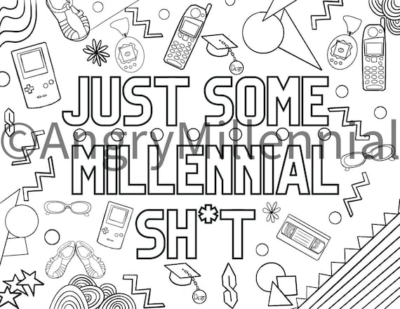 Digital Download Millennial Nostalgia Coloring Sheet | Etsy