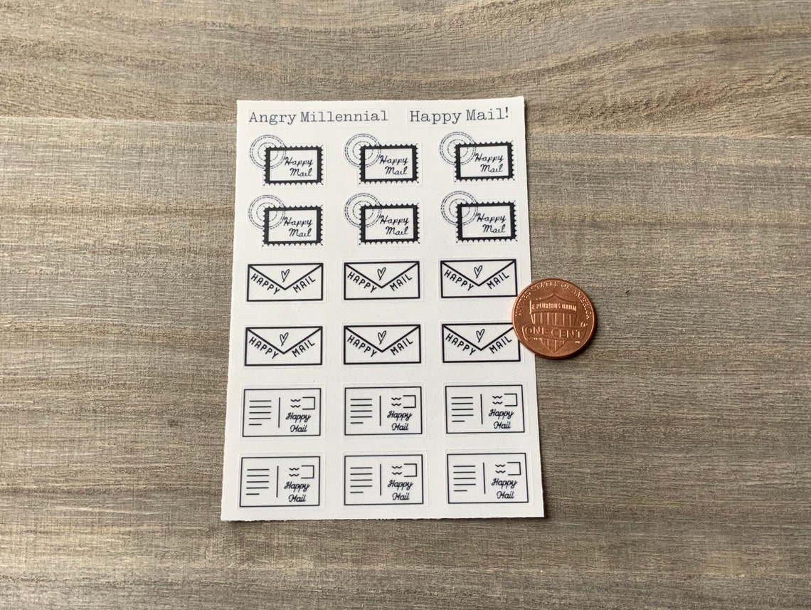 Small Happy Mail Planner Sticker Sheet - Etsy
