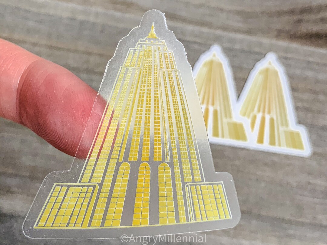 Empire State Building Sticker | Gold Vinyl Sticker | NYC Sticker | Art ...
