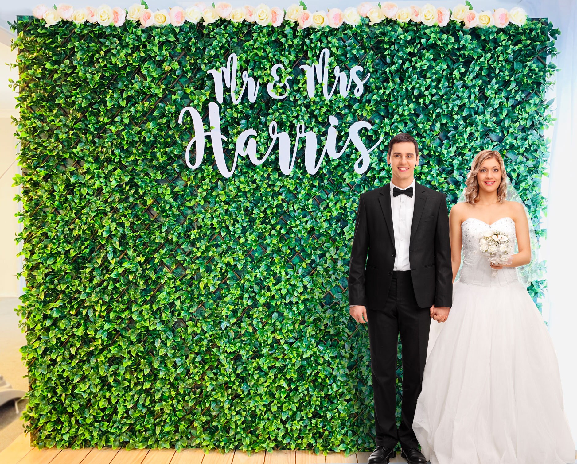 Wedding Backdrop Sign, Boxwood Backdrop Sign , Wedding Signage Mr&mrs ...