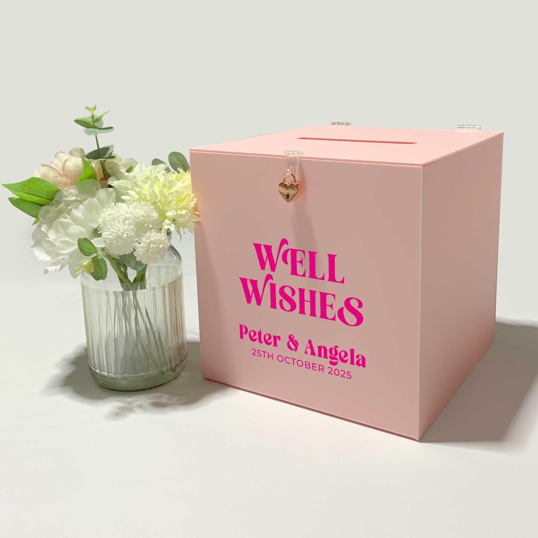 Pink Wishing Well With Padlock, Card Box, Money Box - Etsy Australia