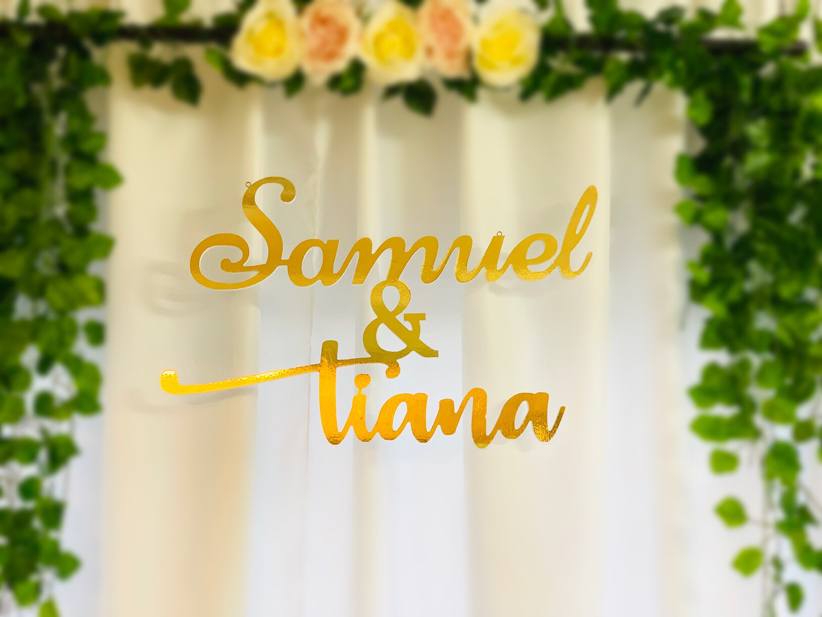 Wedding Backdrop Sign, Name Sign , Personalized Wedding Sign ...