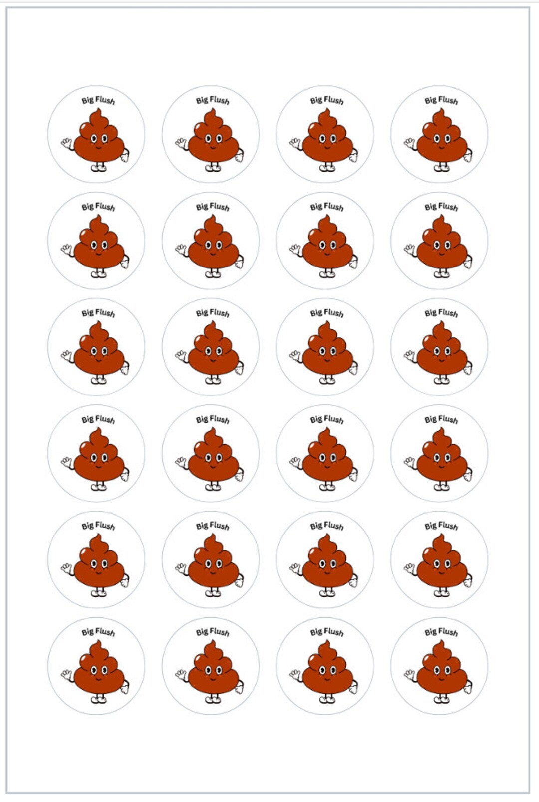 Printable Poo & Pee Toilet Stickers - Avery Labels #2309 - Etsy