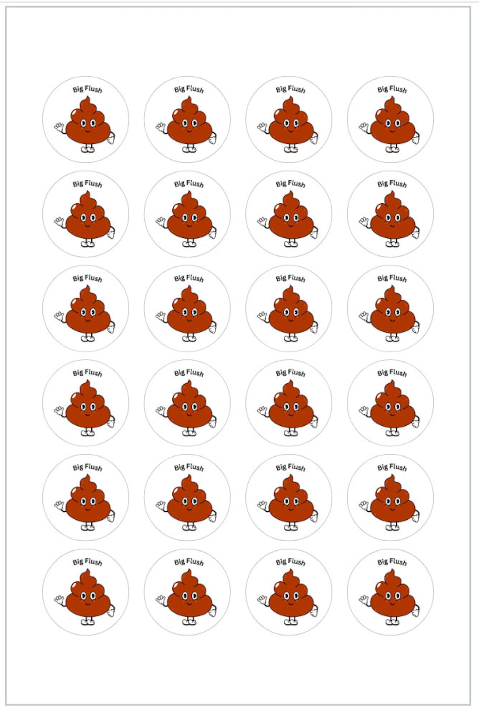 Printable Poo & Pee Toilet Stickers Avery Labels 2309 - Etsy Canada