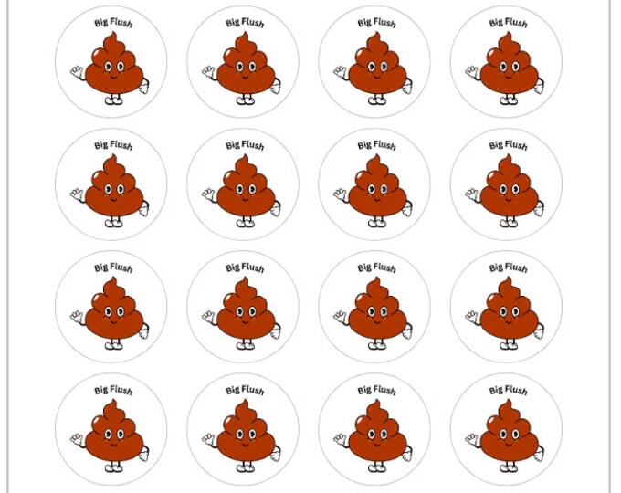 Printable Poo & Pee Toilet Stickers - Avery Labels #2309 - Etsy