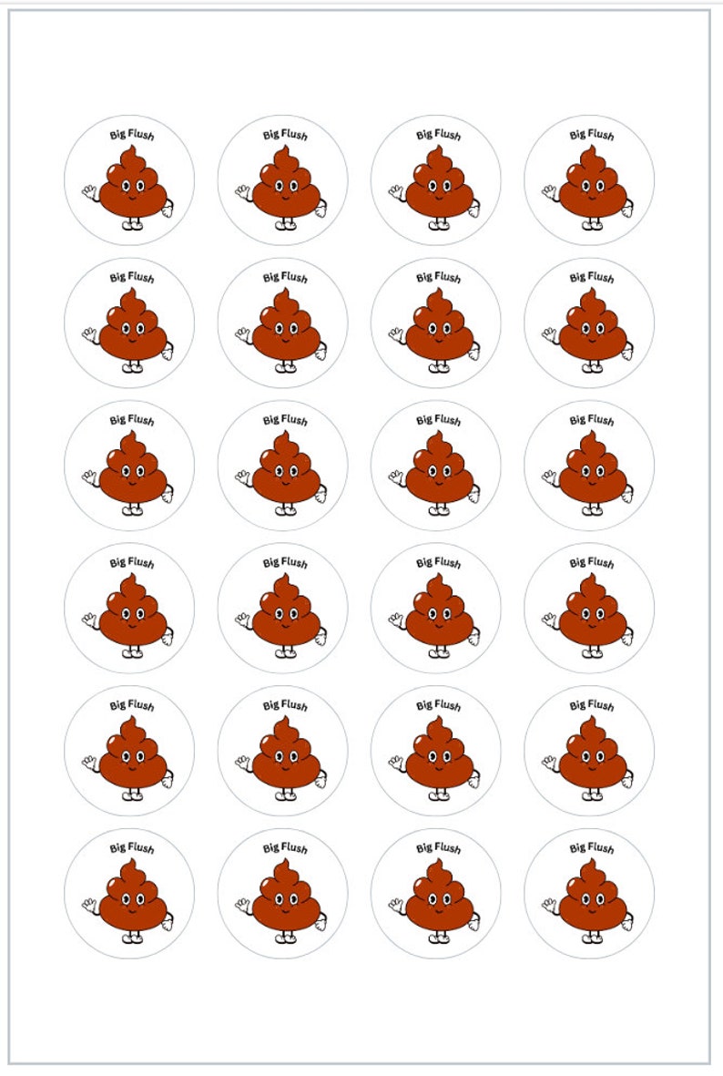 Printable Poo & Pee Toilet Stickers Avery Labels 2309 - Etsy
