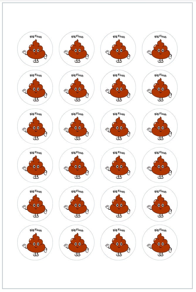 Printable Poo & Pee Toilet Stickers - Avery Labels #2309 - Etsy Canada
