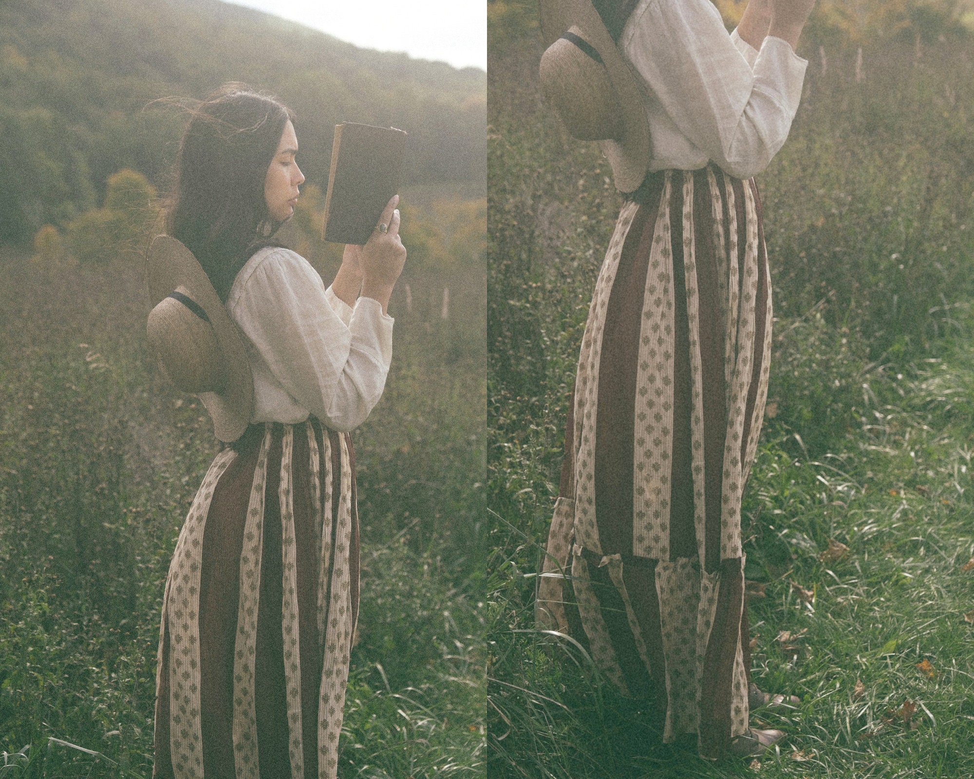 Reworked Victorian Antique Calico Ruffle Hem Maxi Skirt - Etsy