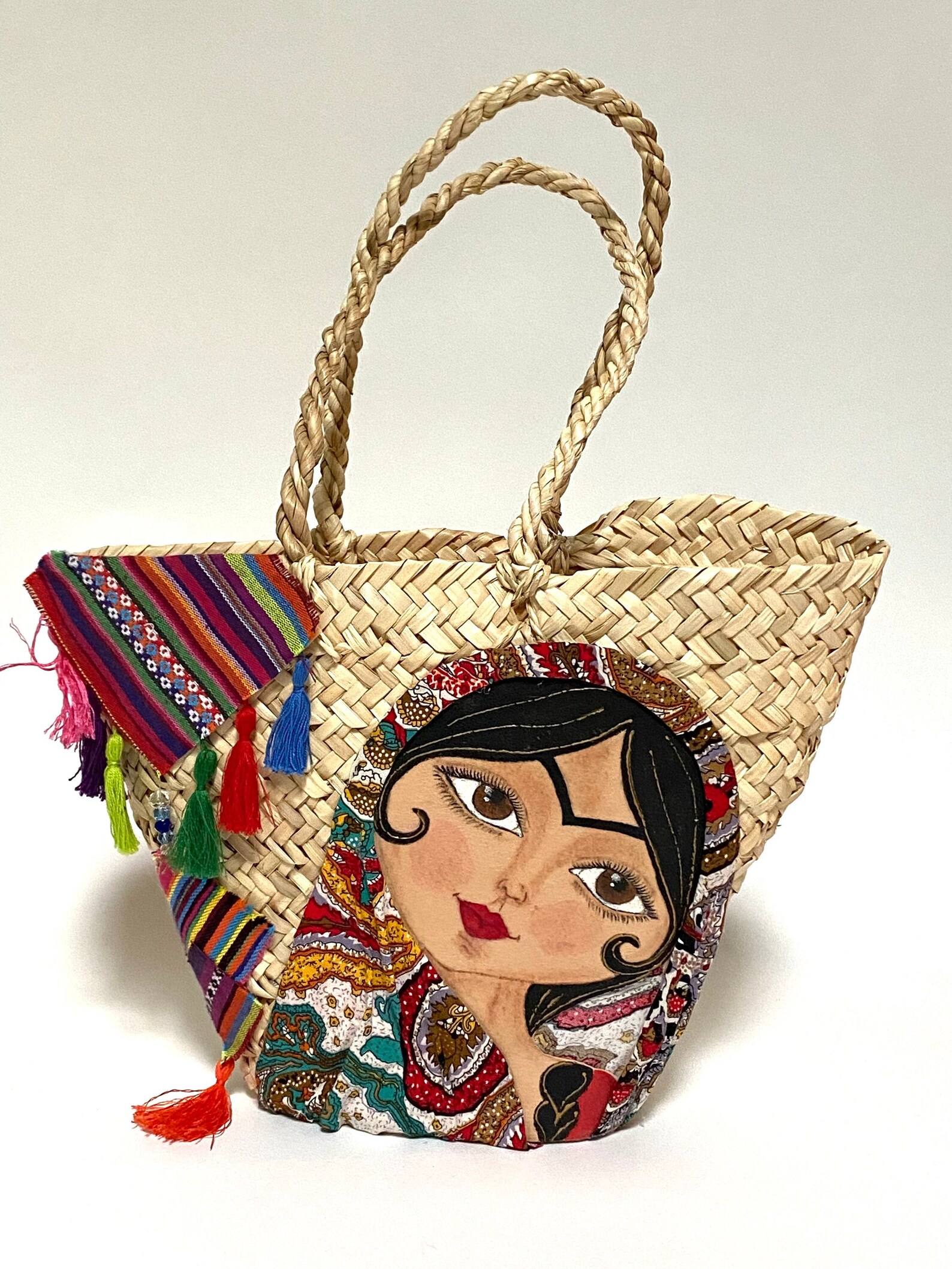 Handmade Straw Bag With Embroidery - Etsy