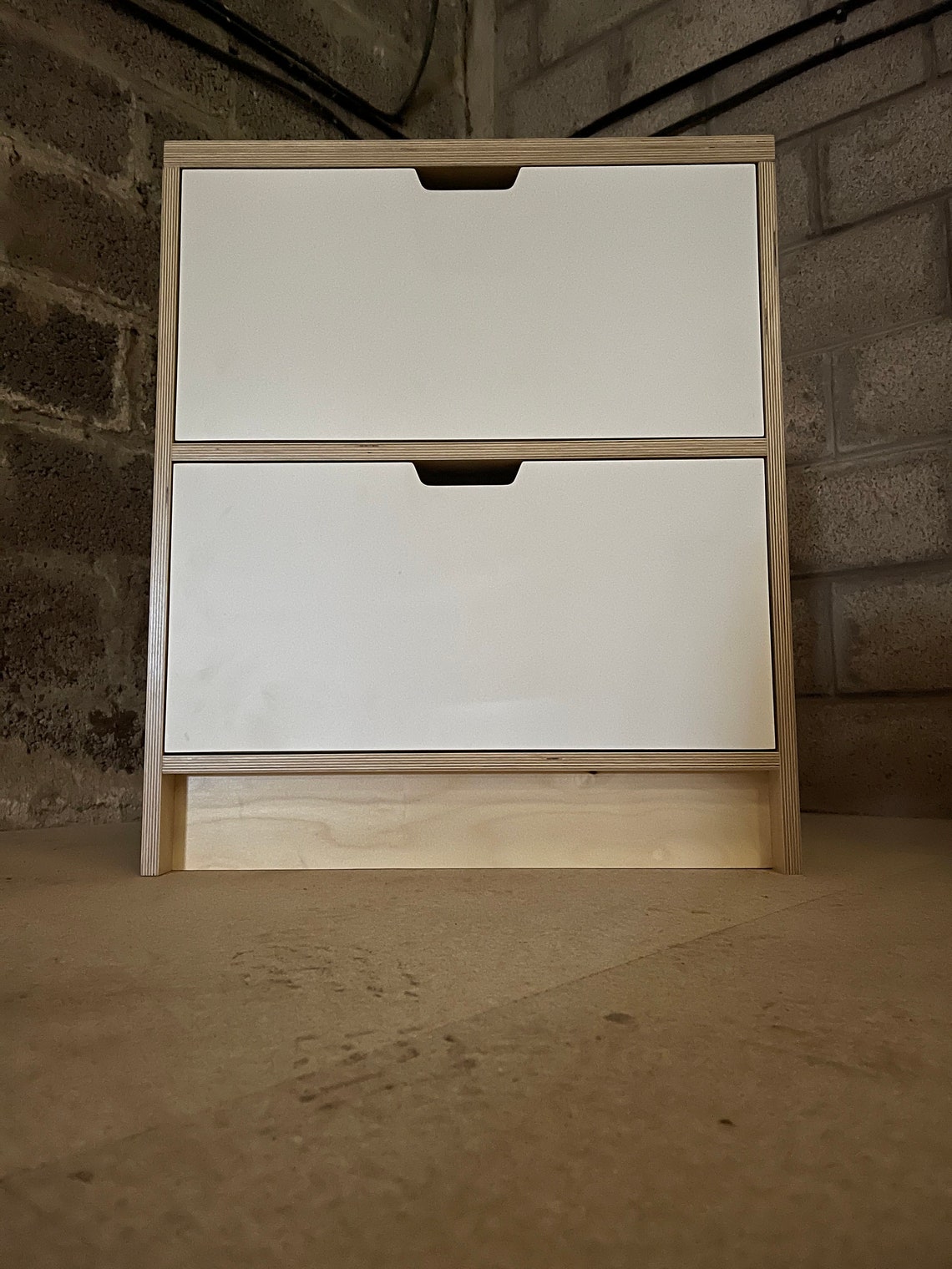 Birch Ply Vanity Unit with White Formica Drawers Plywood | Etsy