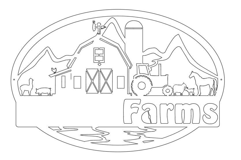 Family Farm Sign DXF Download - Etsy