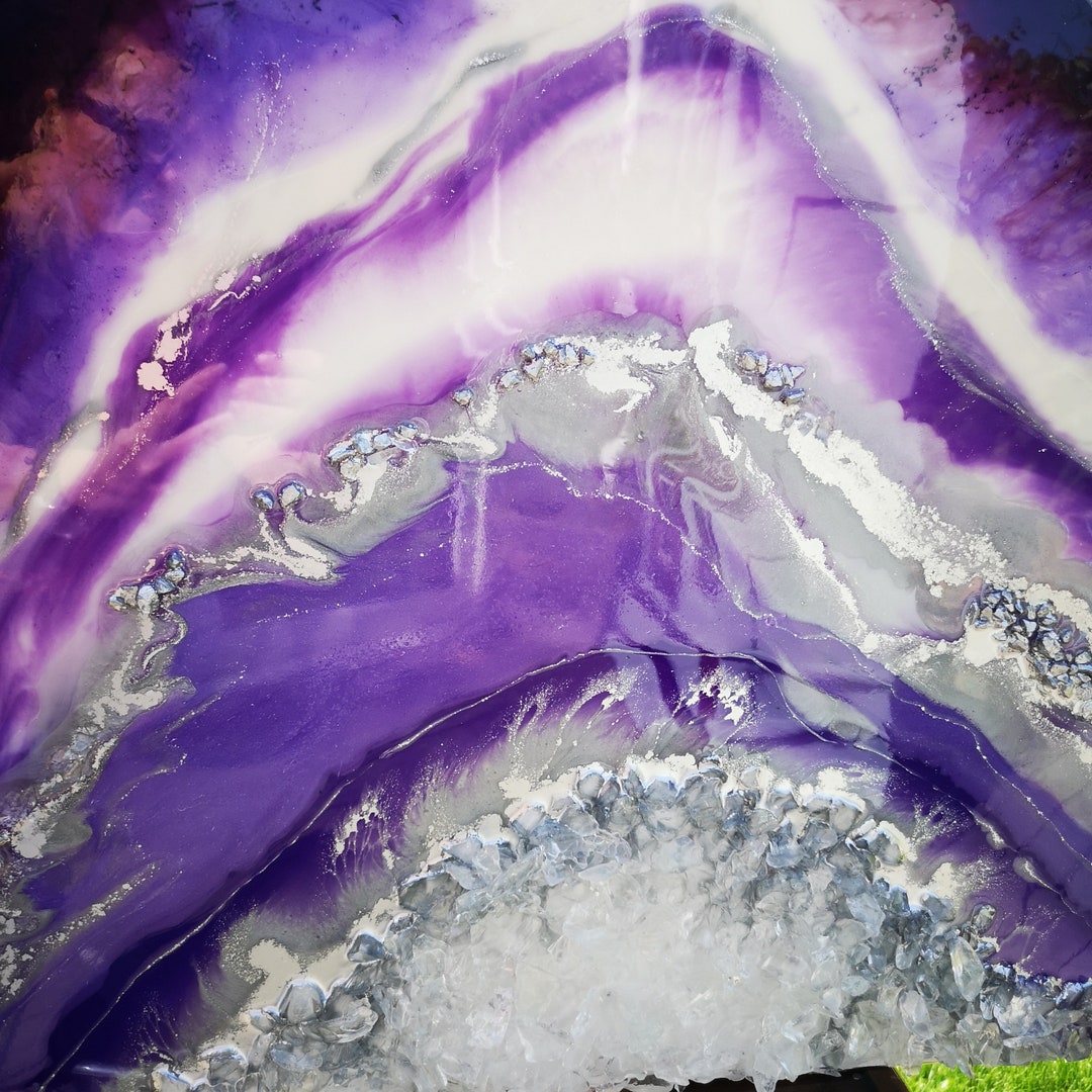SOLD SOLD SOLD Original Resin Geode Art Wall Art Purple - Etsy