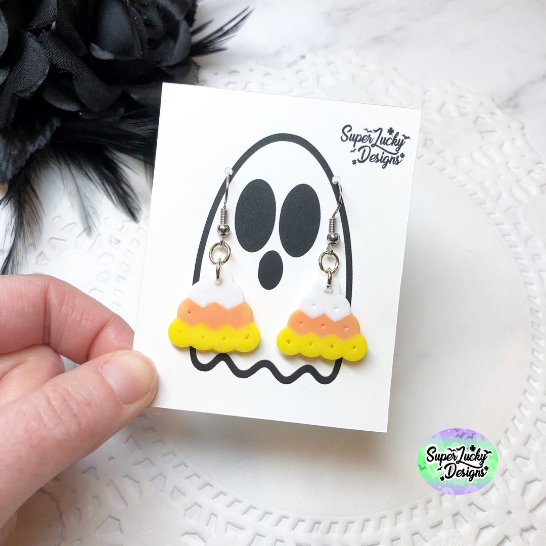 Candy Corn Perler Bead Dangle Earrings - Candy Corn Earrings - Dangle ...