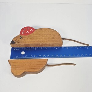 Vintage Mouse Figurine Set of 2 Hand Painted Wood Mice Figurines ...