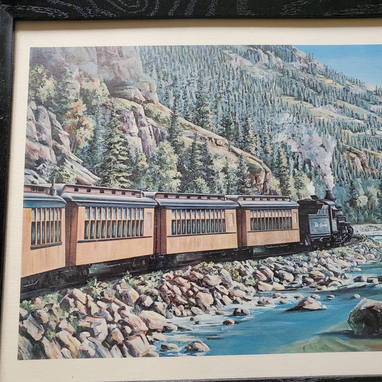 Vintage Train Lithograph Print Locomotive Rio Grande Black | Etsy