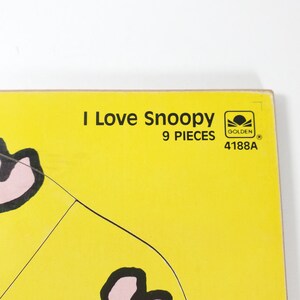 Vintage Snoopy Puzzle Golden Tray Puzzle I Love Snoopy Childrens Puzzle ...