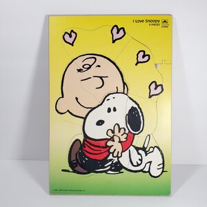 Vintage Snoopy Puzzle Golden Tray Puzzle I Love Snoopy Childrens Puzzle ...