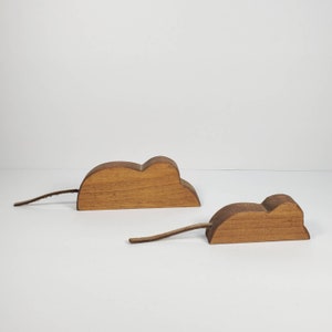 Vintage Mouse Figurine Set of 2 Hand Painted Wood Mice Figurines ...