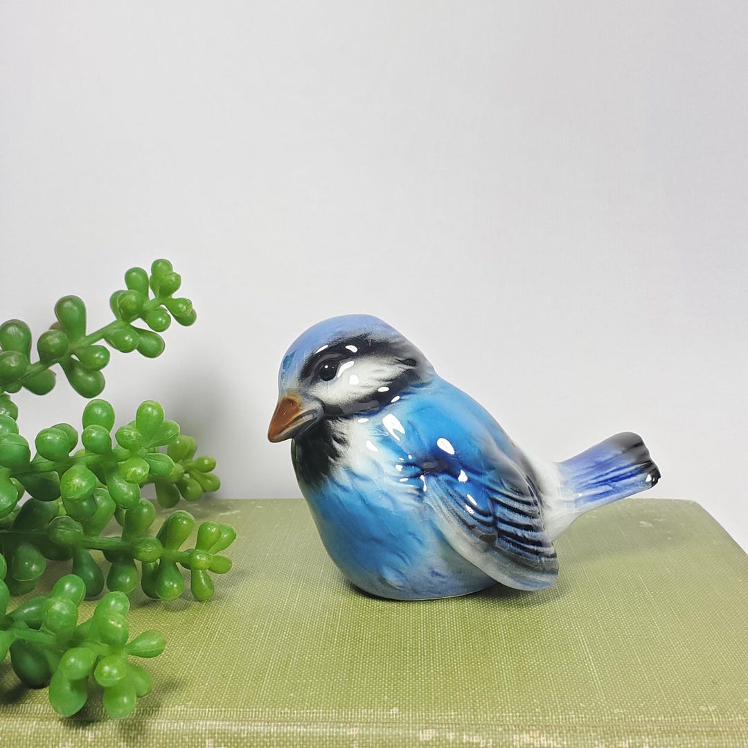 Vintage Bird Figurine Bluebird Blue Jay Porcelain Figurine Goebel West ...