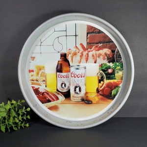 Vintage Coors Light Beer Tray Metal Bar Tray 1982 Adolph Coors Company ...