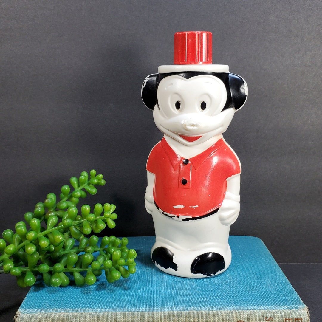 Vintage Mickey Mouse Soap Bottle Plastic Soaky 10oz Bubble Bath Bottle ...