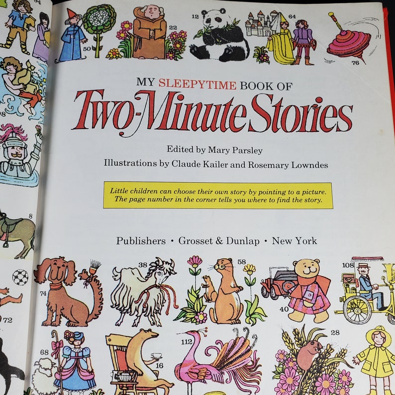 My Sleepytime Book of Two Minute Stories 1986 Hardcover Childrens Short ...