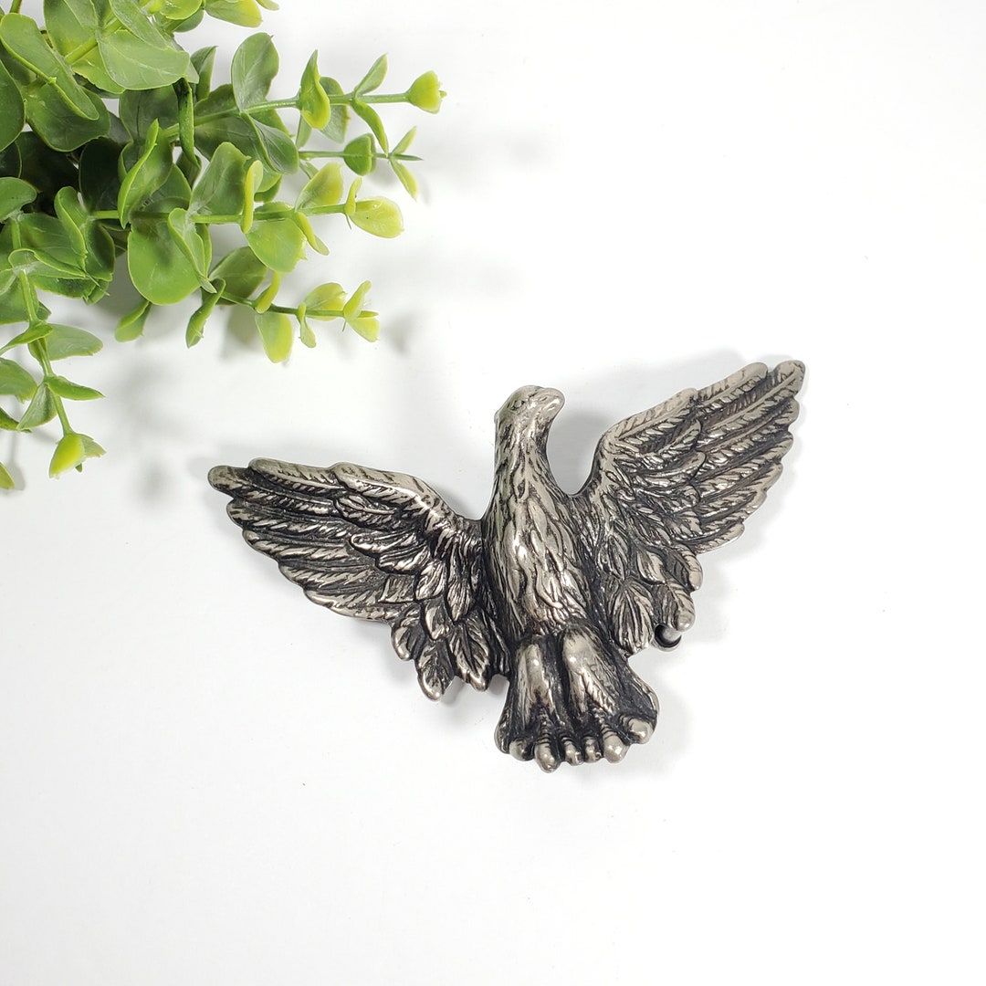 Vintage Eagle Belt Buckle Silver Metal Flying Eagle Bird Belt Buckle ...
