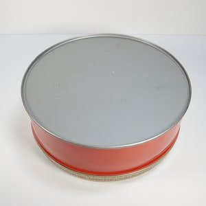 Vintage Fruit Cake Tin Red Poinsettia Christmas Cookie Tin Candy Tin ...