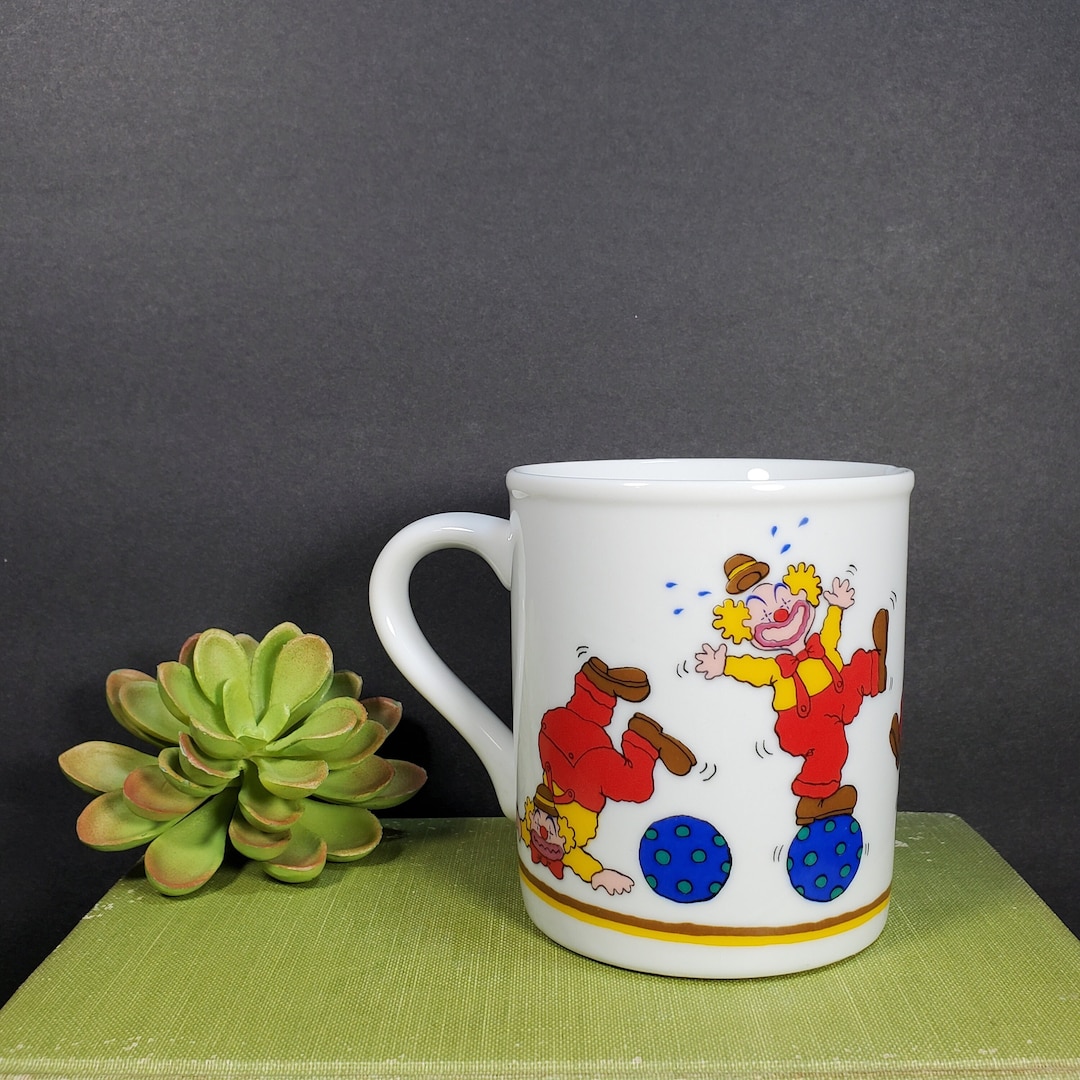Vintage Clown Mug Clown Around Papel Made in Japan Dancing Clowns Mug ...