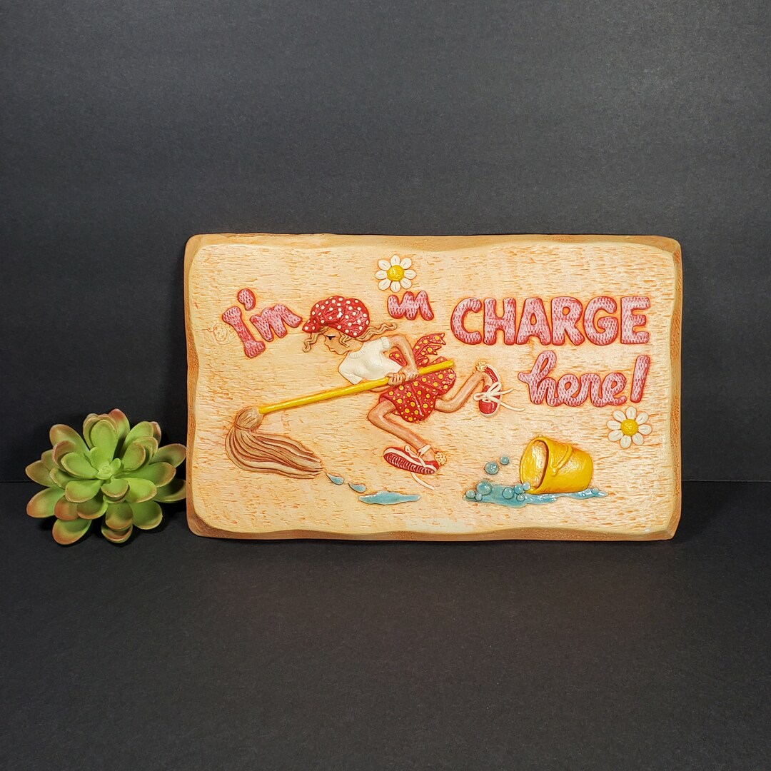 Vintage Boss Sign Chalkware I'm in Charge Here Funny Wall Decor ...