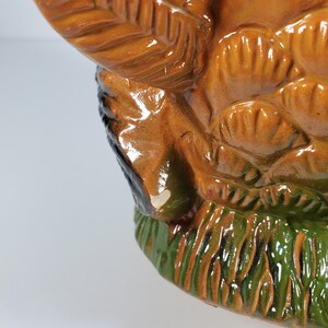 Vintage Turkey Planter Ceramic Turkey Vase With Faux Floral Arrangement ...