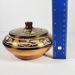 Vintage Floral Copper Trinket Box Canister Stash Tin Made in Turkey ...