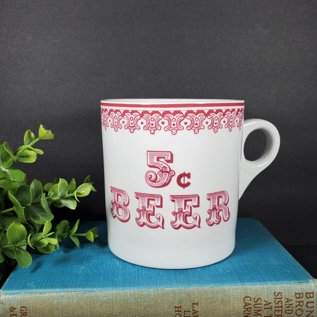 Vintage Beer Mug Royal Crownford Ironstone Red 5 Cent Beer Mug ...