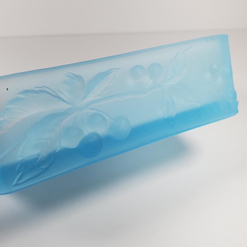 Vintage Bird Trinket Box Blue Satin Glass Jewelry Box Floral Bird Glass ...