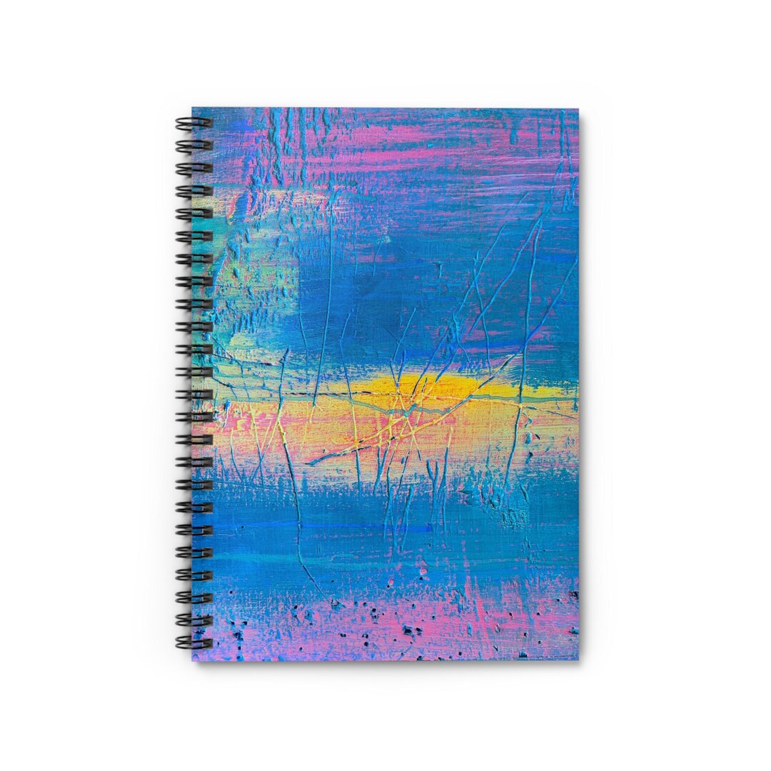 Blue Grunge Sunrise - Spiral Notebook W Original Art - Because You See ...