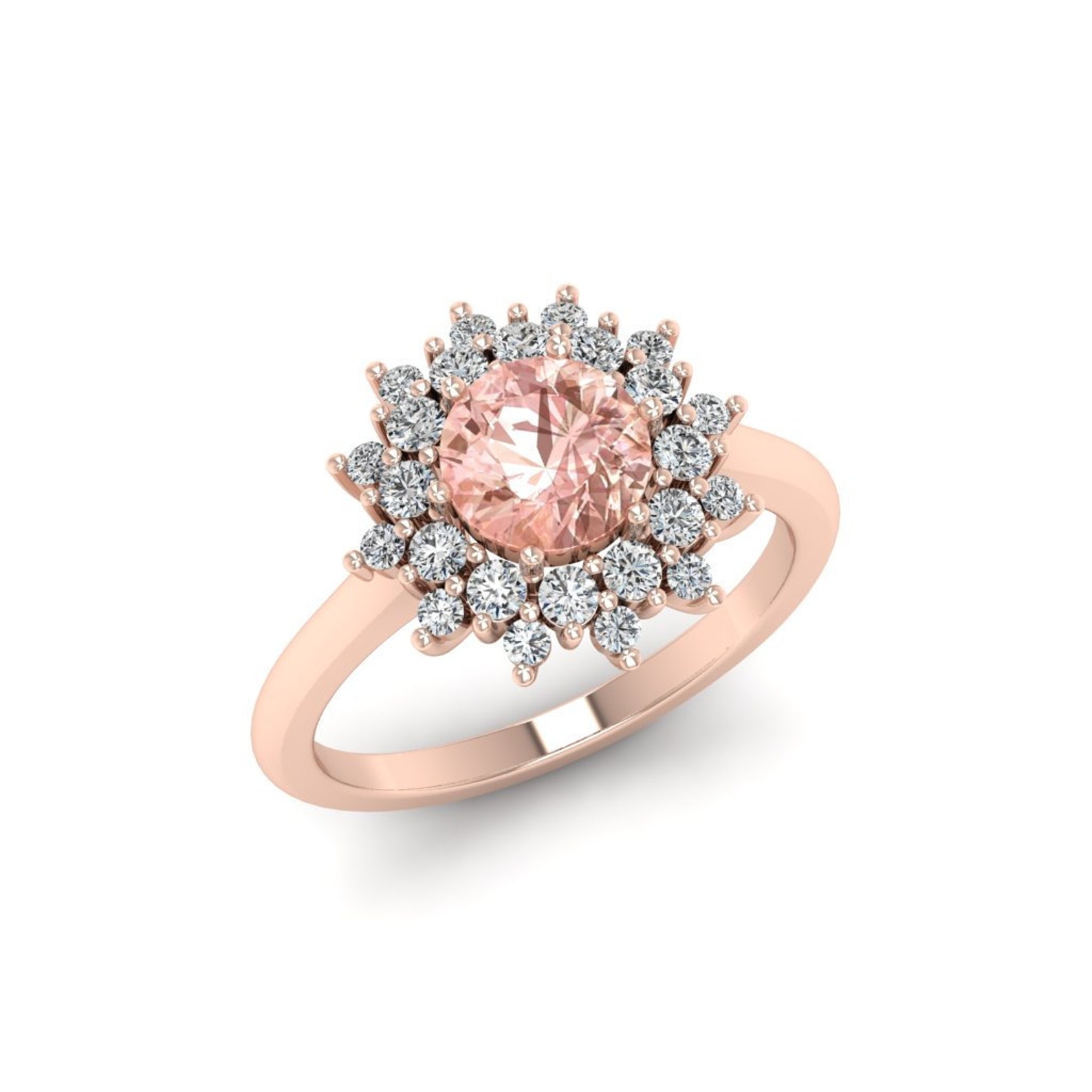 Natural Morganite Ring Rose Gold Morganite Engagement Ring - Etsy