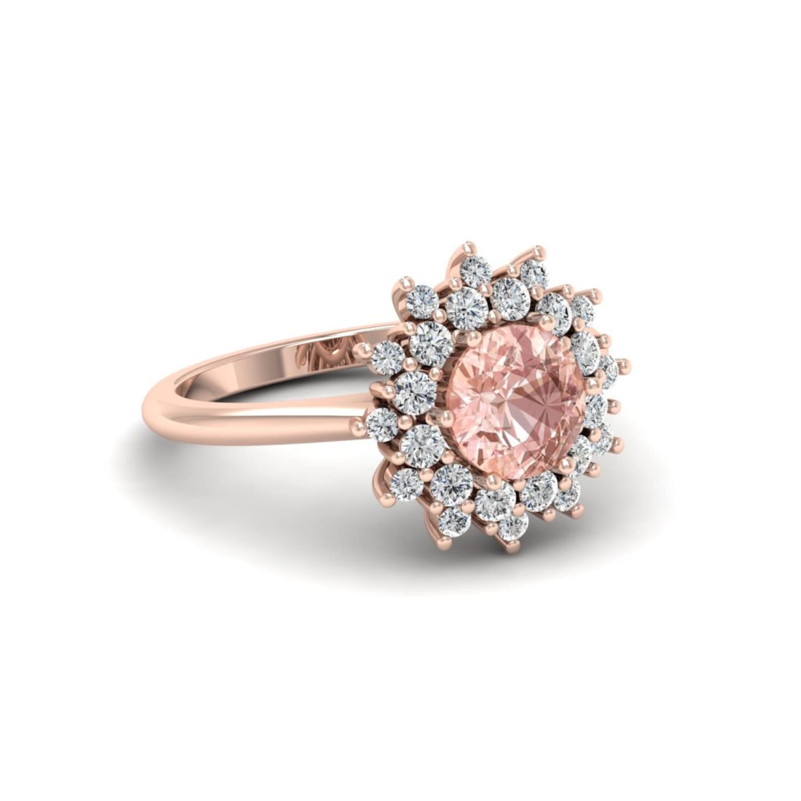 Natural Morganite Ring Rose Gold Morganite Engagement Ring - Etsy