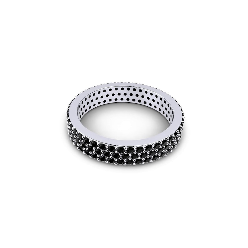 Sterling Silver Black Eternity Ring Black Stone Ring for - Etsy