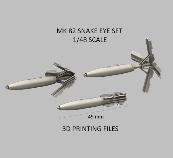 Digital Files for 3D Printing Mk.82 Snake Eyes 1/48 Scale - Etsy