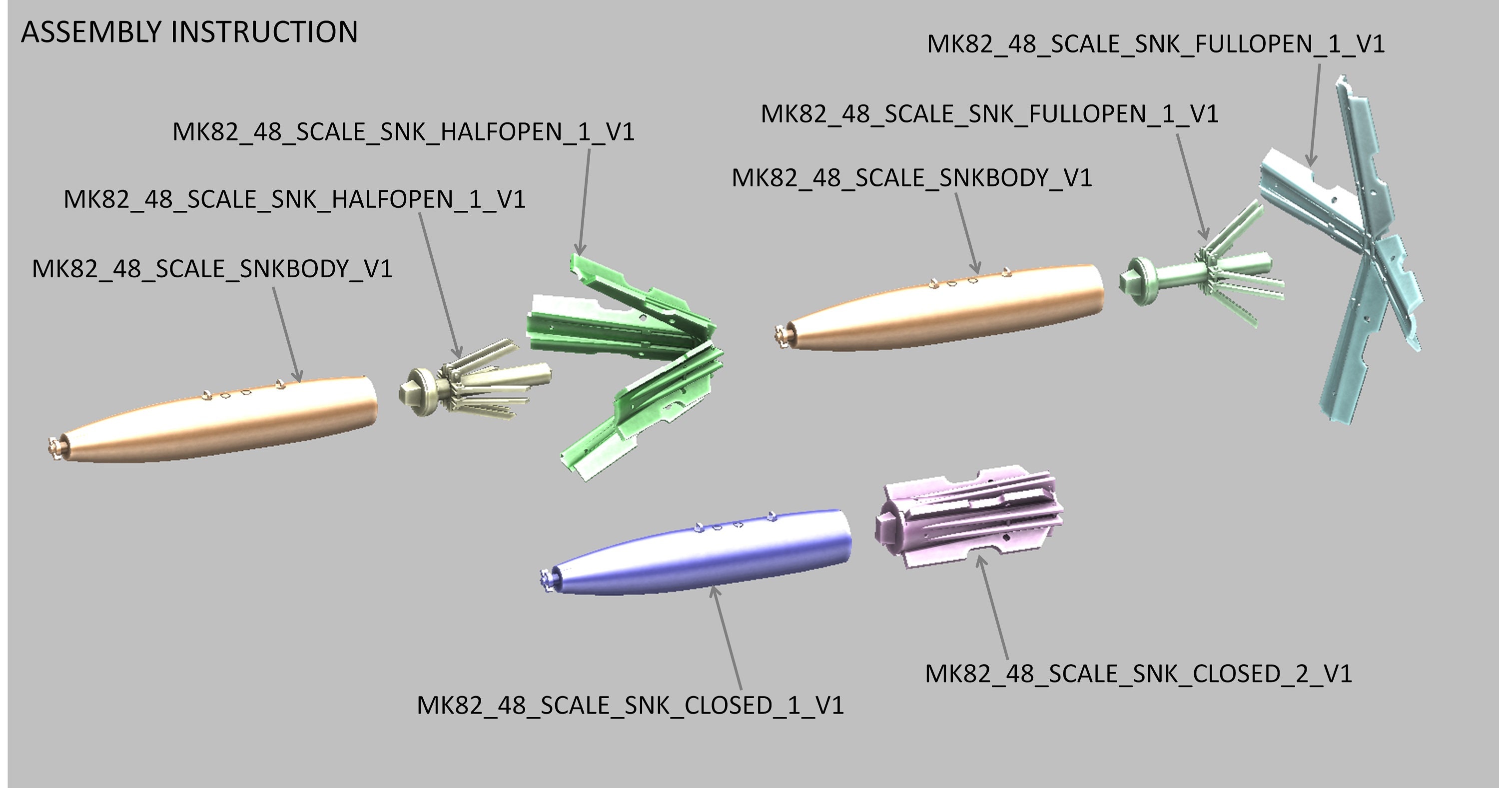 Digital Files for 3D Printing Mk.82 Snake Eyes (1/48 Scale) - Etsy