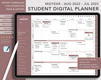 Student Planner 2022 2023 Template - Etsy