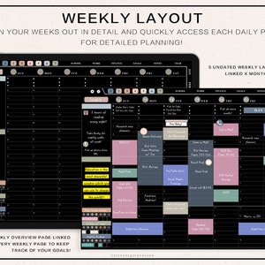 BLACK Undated Academic Planner - 2020-2021 Academic Planner for iPad ...