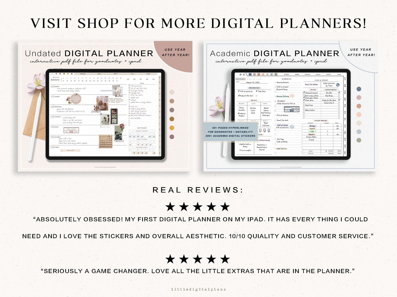 Undated Monthly and Weekly Minimalist Digital Planner | Etsy