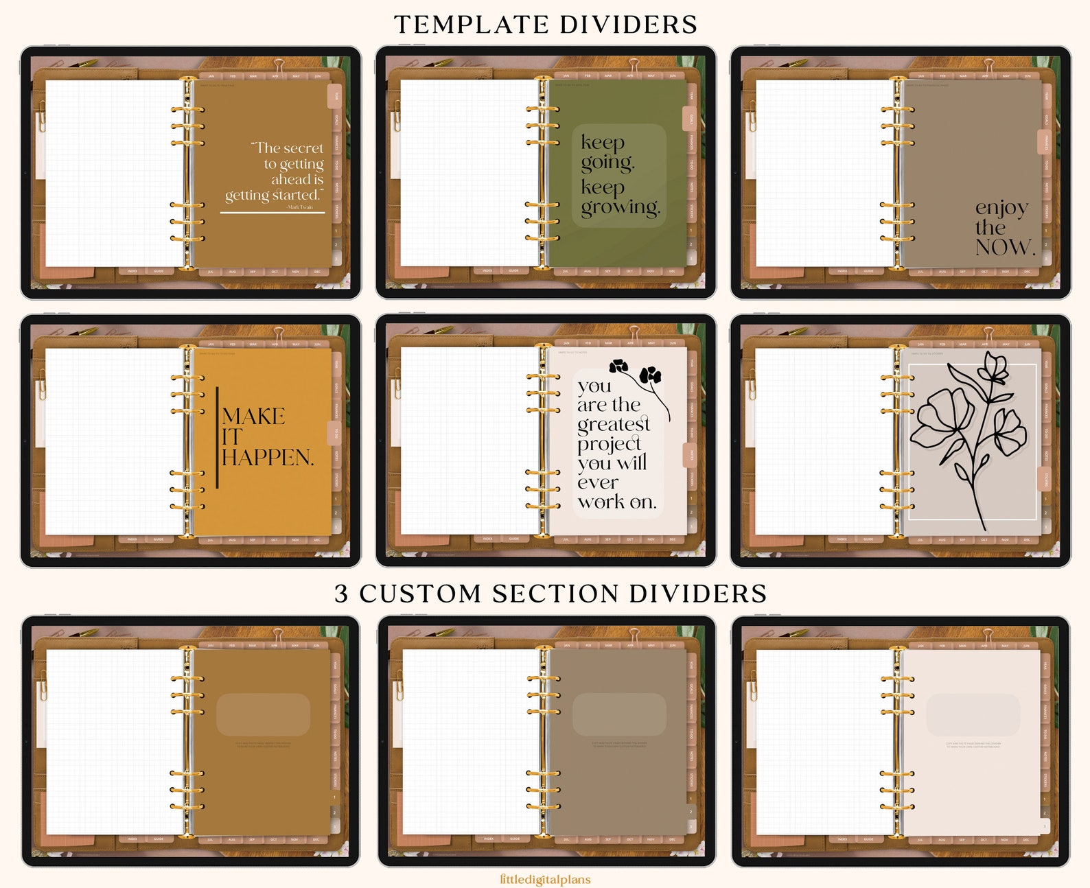 Realistic Ring Binder Digital Planner: Undated, Monday Start (PDF) - Etsy