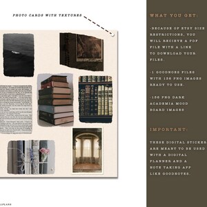 Dark Academia Mood Board Digital Sticker Set - Goodnotes Stickers ...
