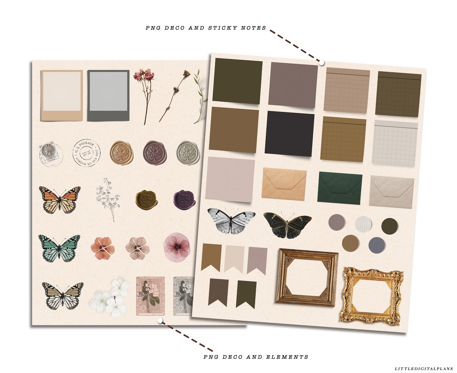 Dark Academia Mood Board Digital Sticker Set Goodnotes - Etsy