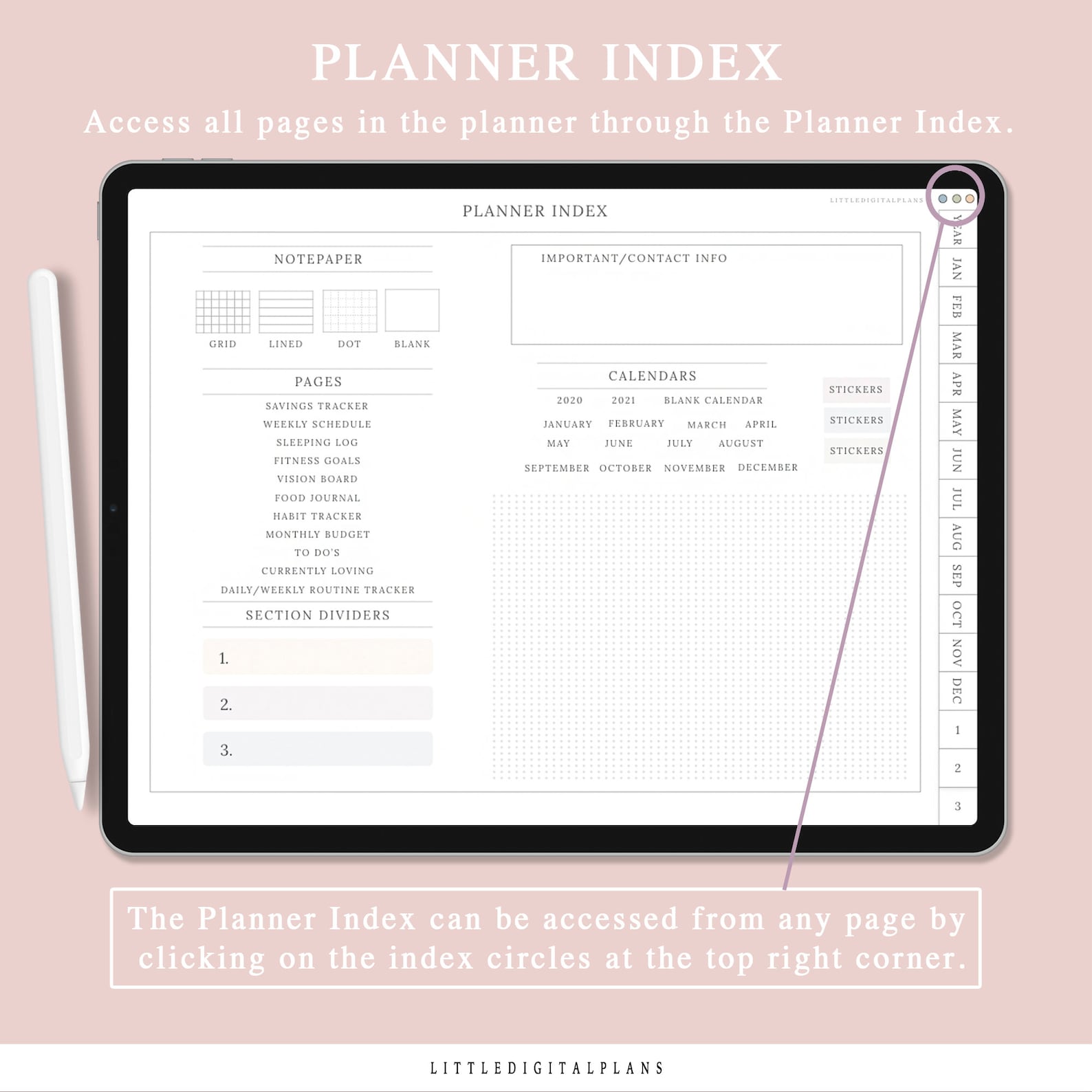 Undated Digital Planner Ipad Planner Planner Goodnotes | Etsy